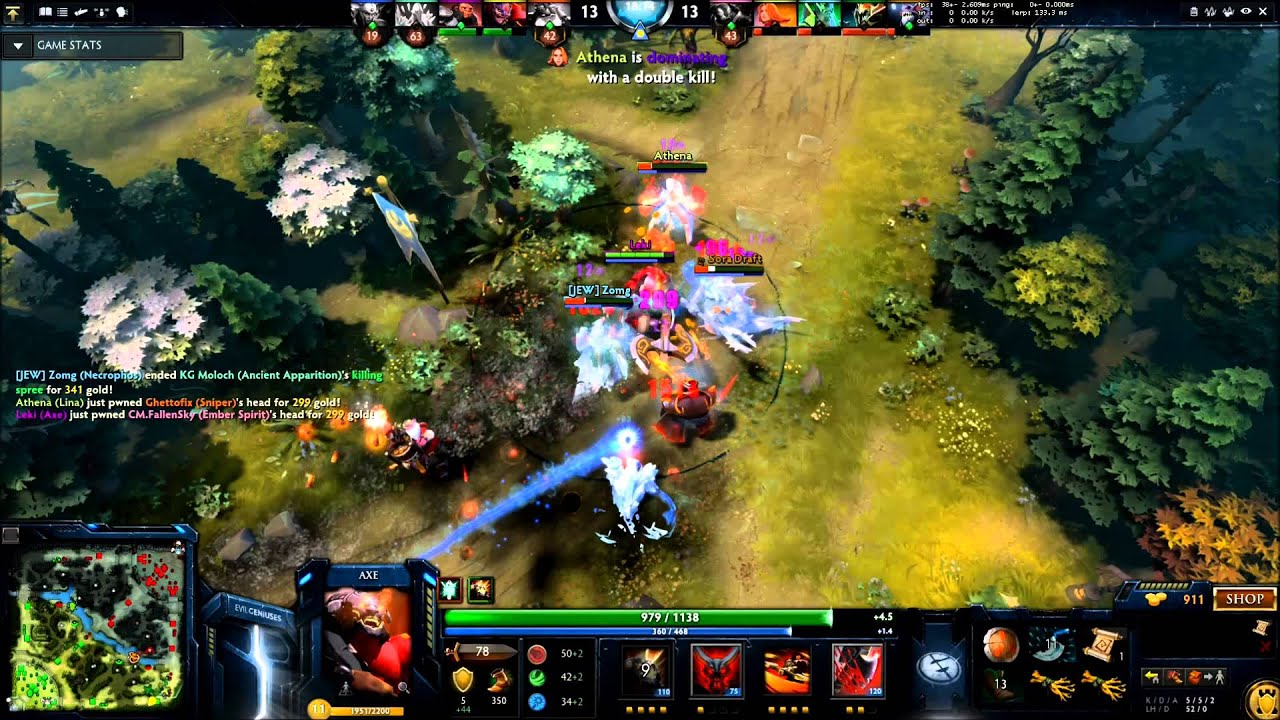 Dota 2 random plays: Axe blink Counter Helix Ultra kill - YouTube