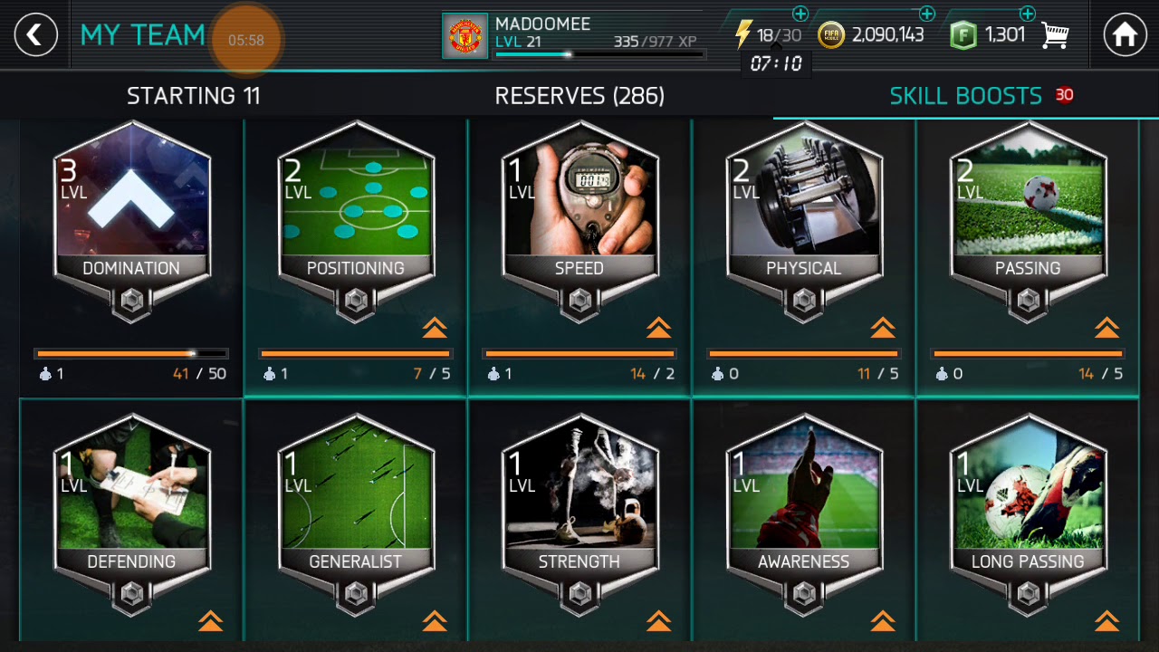 Fifa Mobile ไทยแลนด์ Ep 18 ค่า Skill Boost พลังแฝงของนักเตะ มาระเบิด