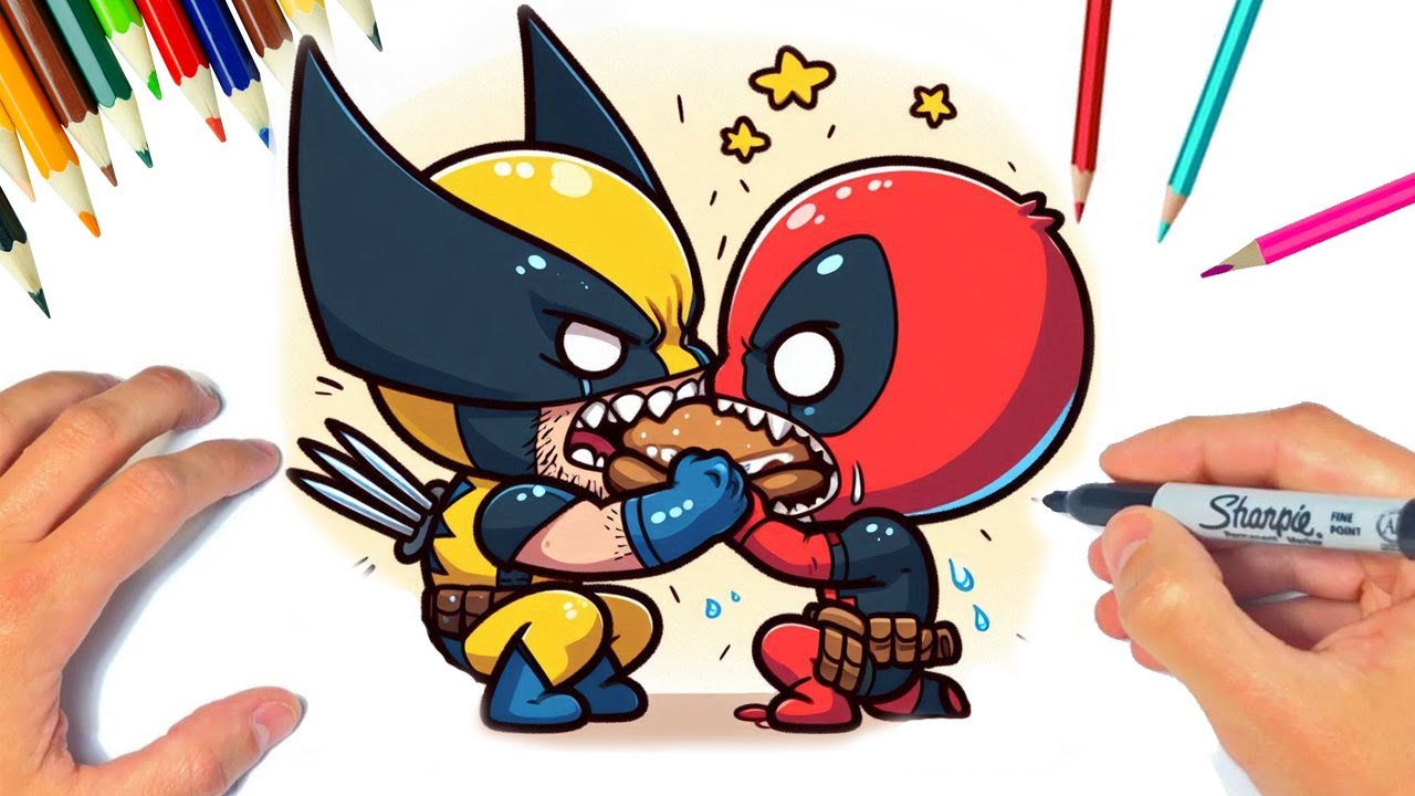 How to Color WOLVERINE and DEADPOOL | EASY Drawing | Step by step ...