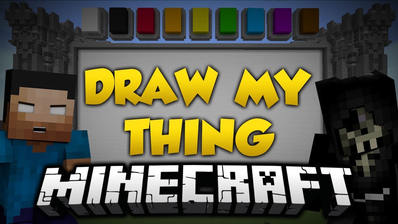 DRAW MY THING "IS THIS A GUESS GAME?" w/ Taz & Friends (Minecraft Mini ...