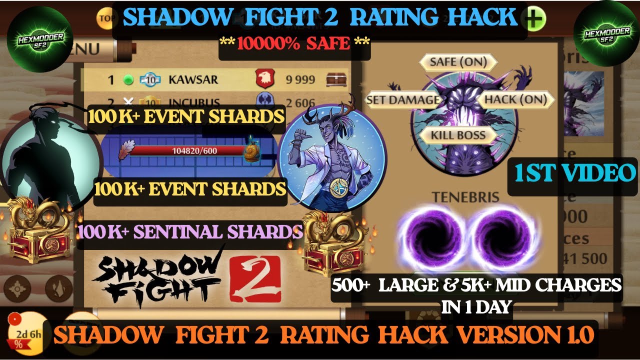 Shadow Fight 2 Rating Hack 😱 || 100K+ Event Shards & Sentinel Shards ...
