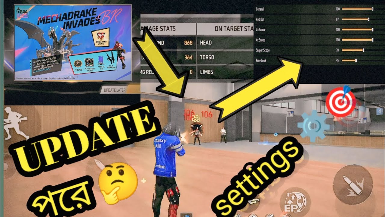 NEW UPDATE আসার পর 🤔।। SETTINGS⚙️🎯।। fahad kill gaming yt ।। free fire video - YouTube