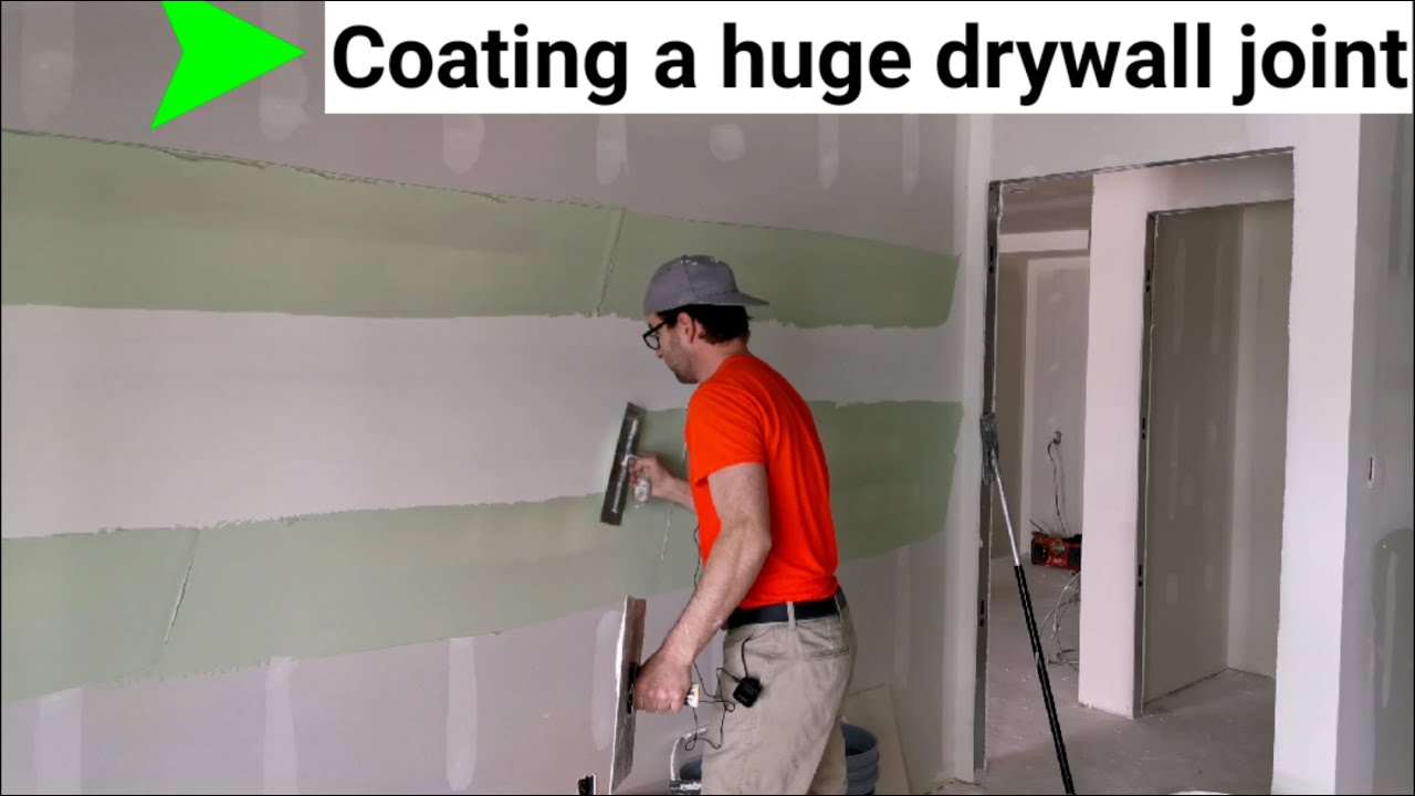 How to coat a drywall joint - mud drywall - YouTube