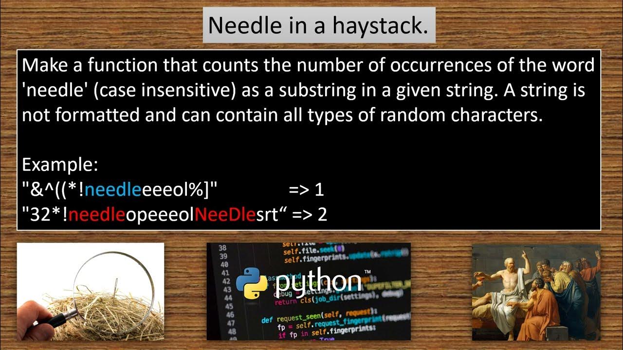 Python Programming Exercise: Needle in a Haystack - YouTube