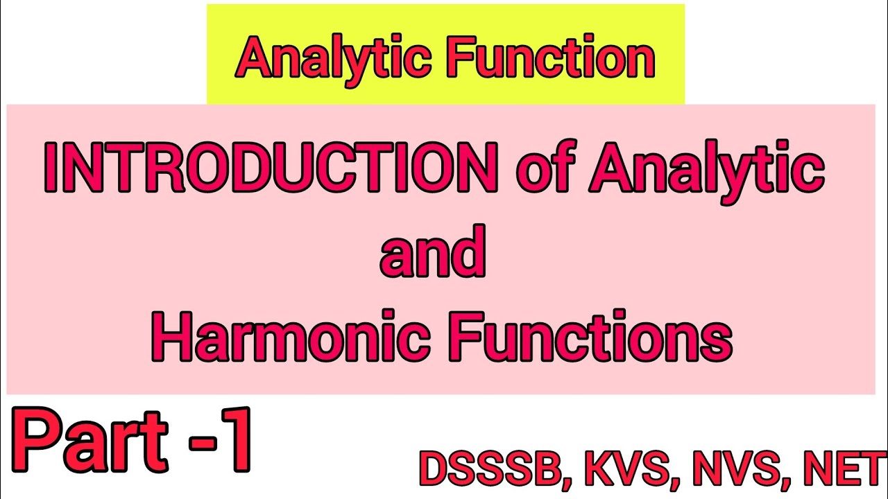 Analytic Function| Part 1| #dsssb #tgtmaths #aspirants # ...
