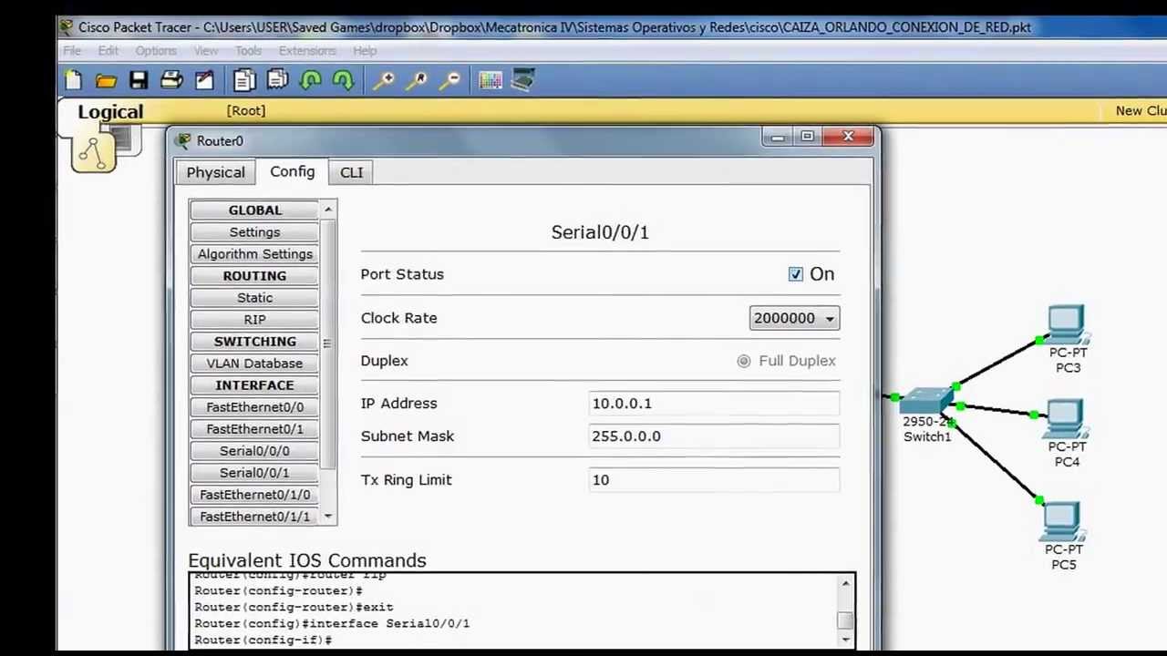 Conectar una red Cisco con 2 routers - YouTube