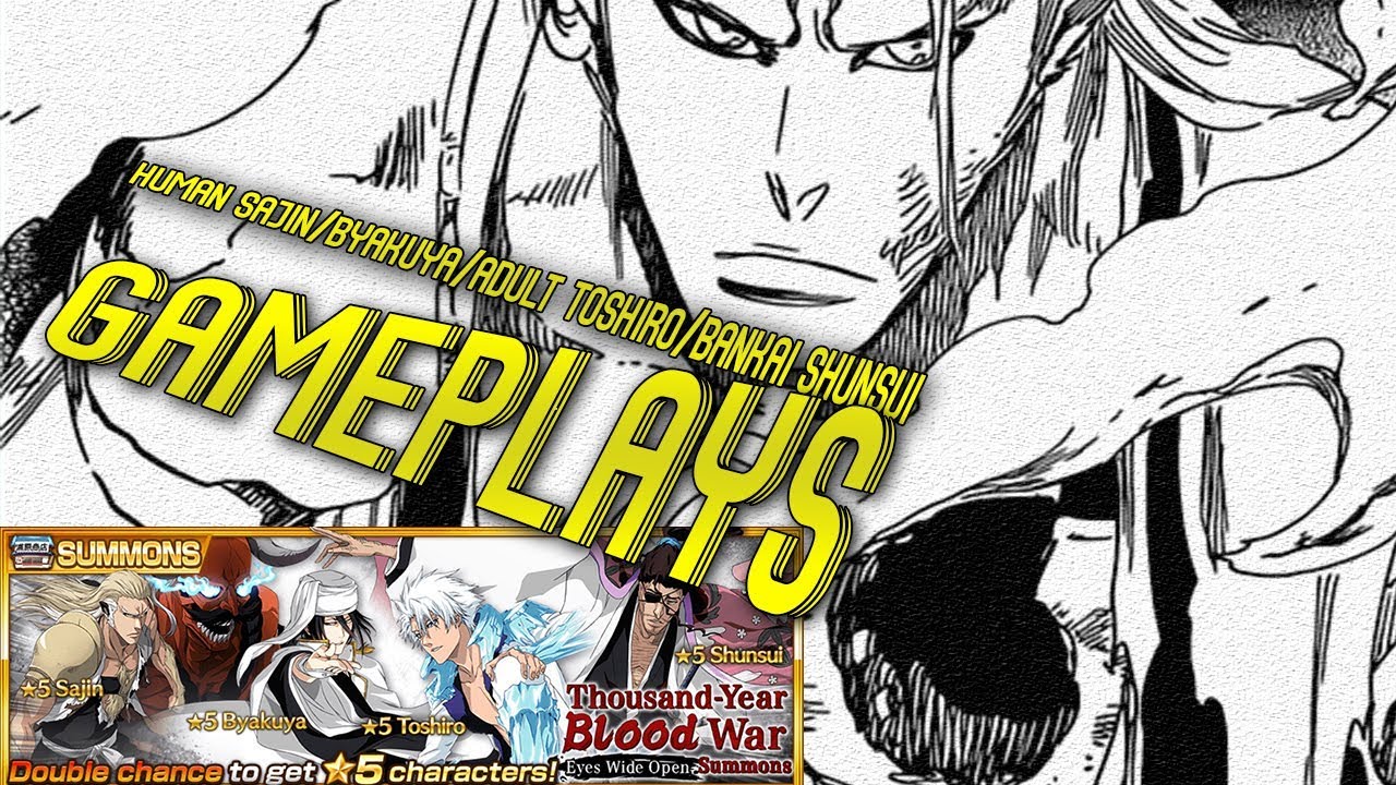 Human Sajin/Adult Toshiro/Byakuya/Bankai Shunsui Gameplays [Bleach ...