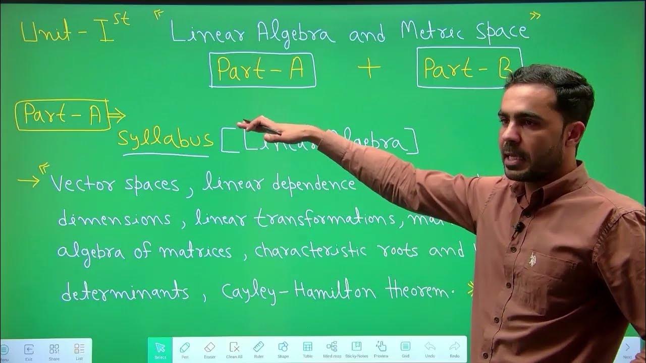 First grade maths lectures, msc level first grade maths lectures, linear algebra first grade ...