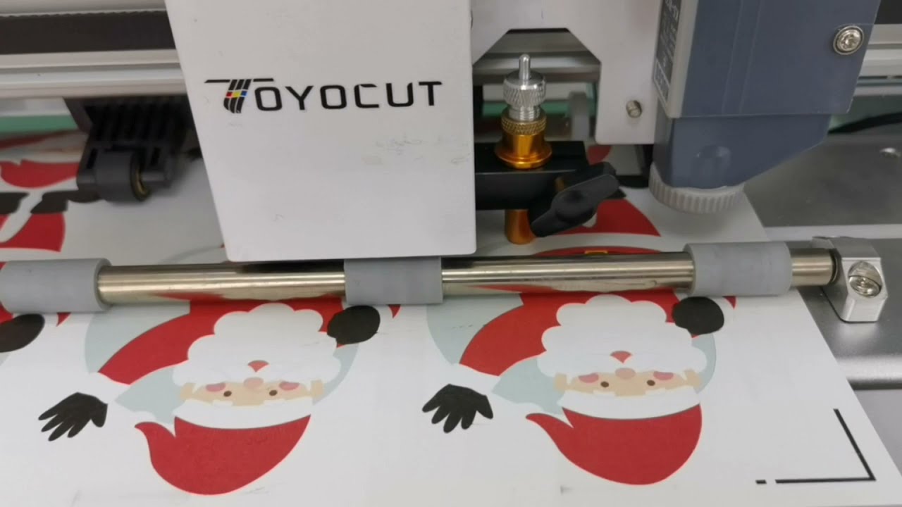 Merry Christmas card cutting by Toyocut Label Cutter - YouTube