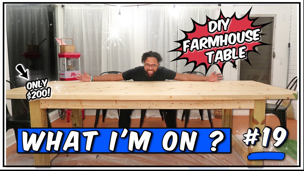 I Built an 8FT Farmhouse Table FROM SCRATCH!| UNDER $300 BUDGET EASY ...