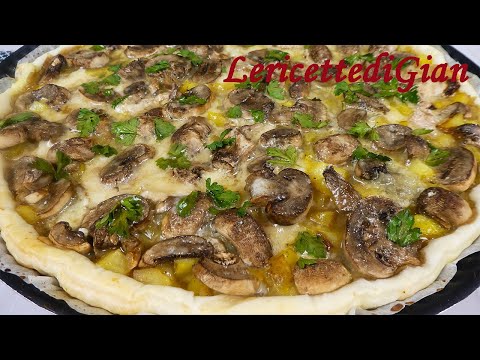 Torta rustica con patate e funghi