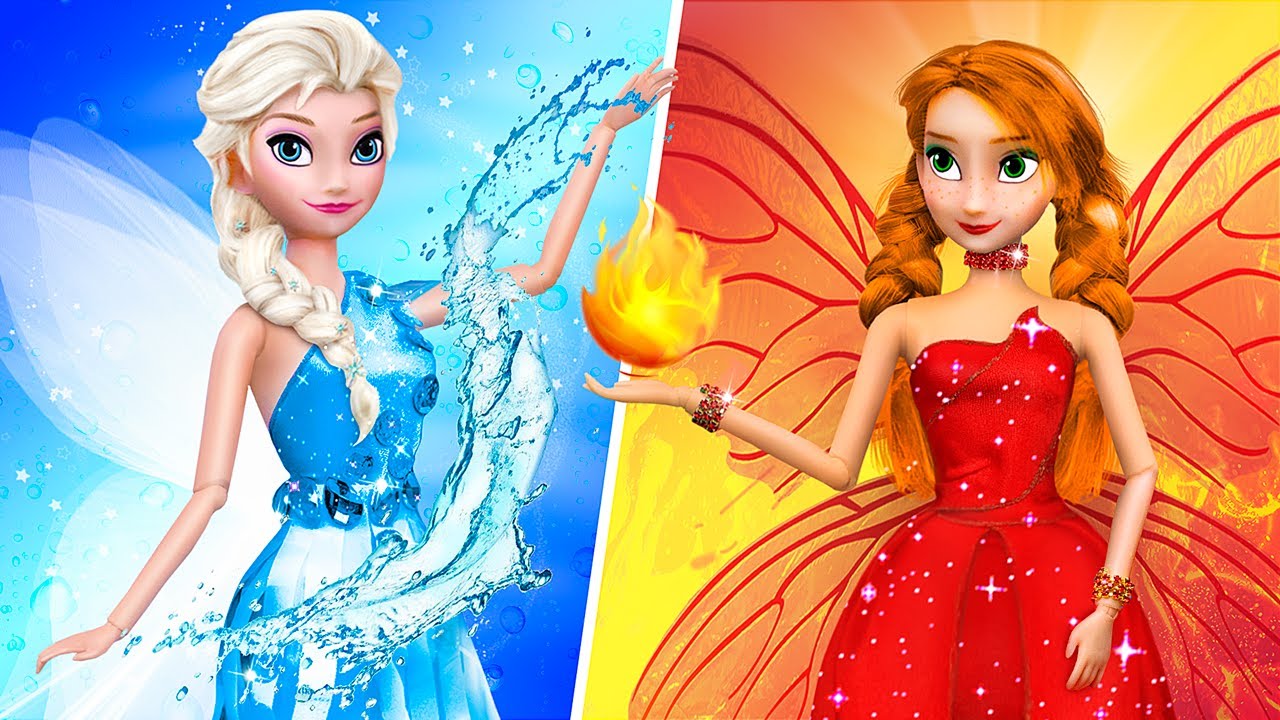 Vuur, Water, Lucht en Aarde Elfjes / 12 Disney Poppen Ideeën - YouTube