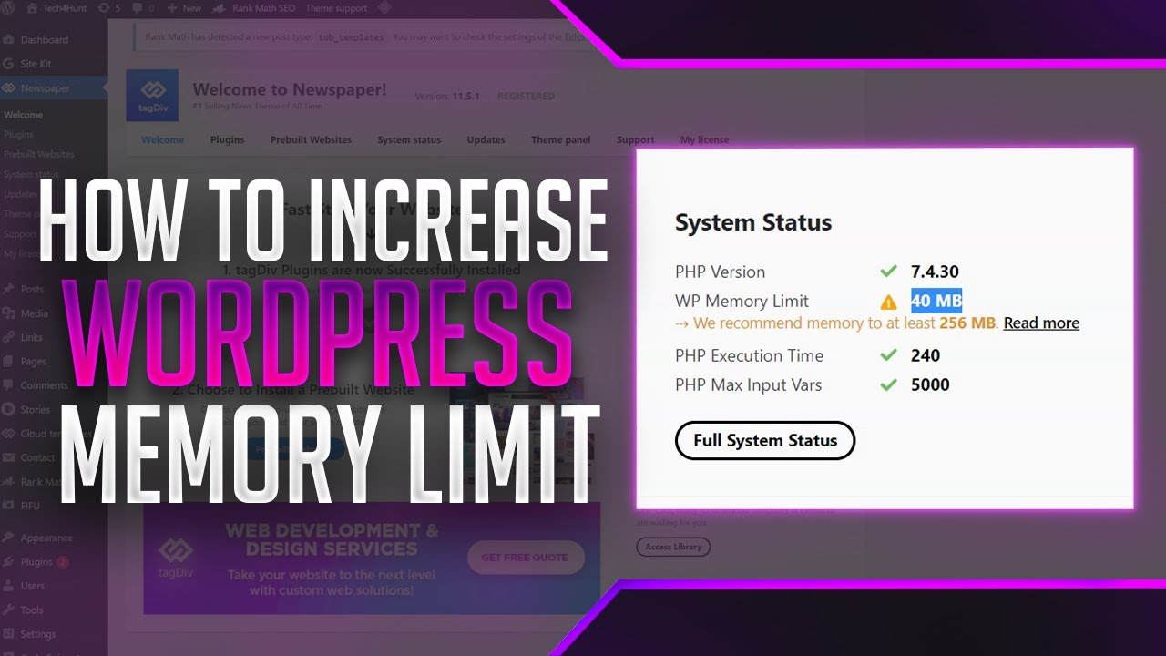 How to Increase Your WordPress Memory Limit - Simple Steps - YouTube