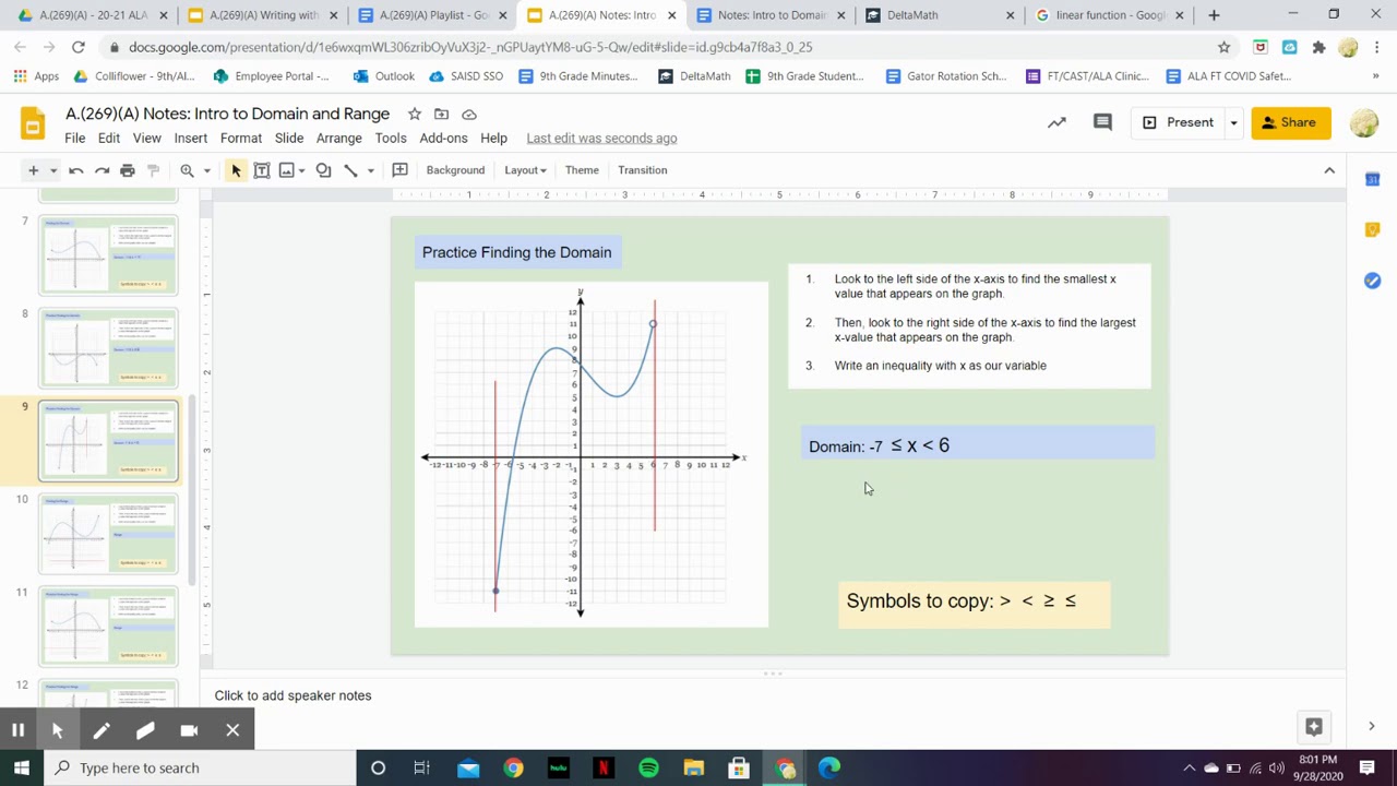 Notes: Intro to Domain and Range - YouTube