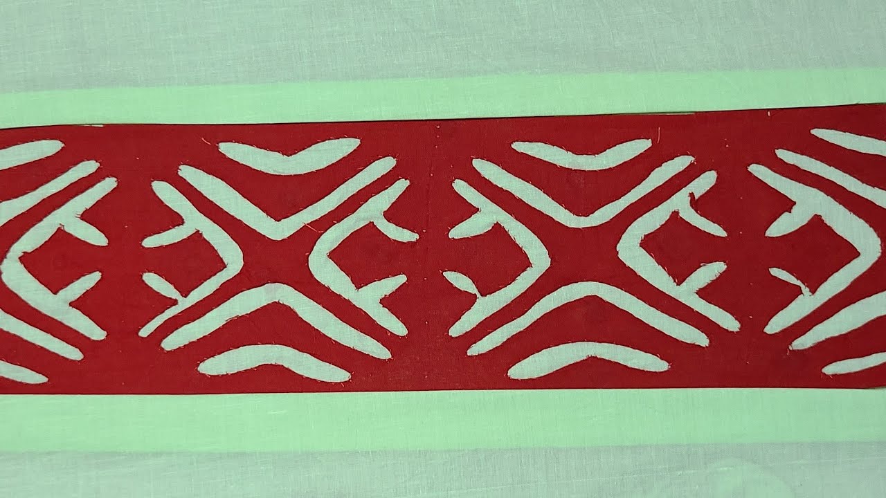 Applic work, Applic Border Design Cutting and stitch. - YouTube