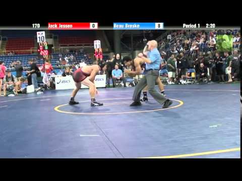 170 lbs. SF - Jack Jessen (IL) vs. Beau Breske (WI) - YouTube