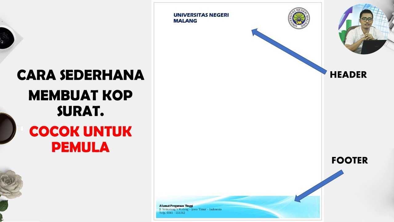 Cara Sederhana Membuat Kop Surat di Header dan Footer. Cocok Untuk ...