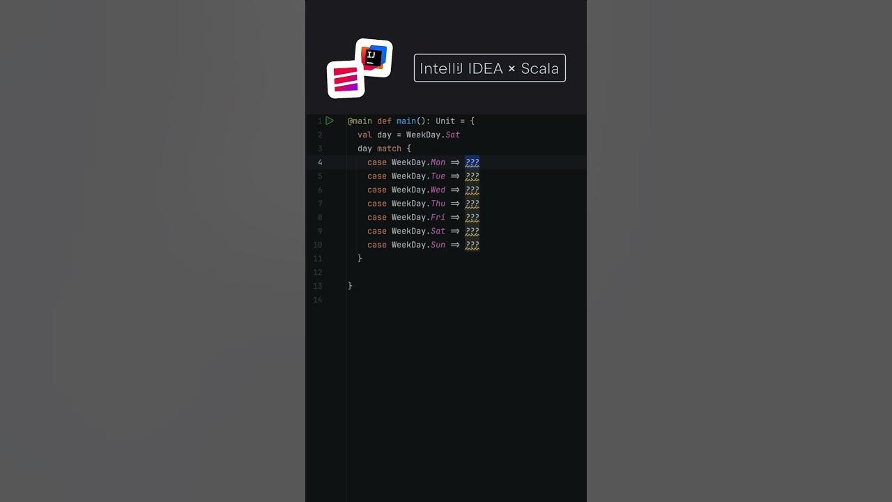 IntelliJ IDEA x Scala: Using enums in pattern matching - YouTube