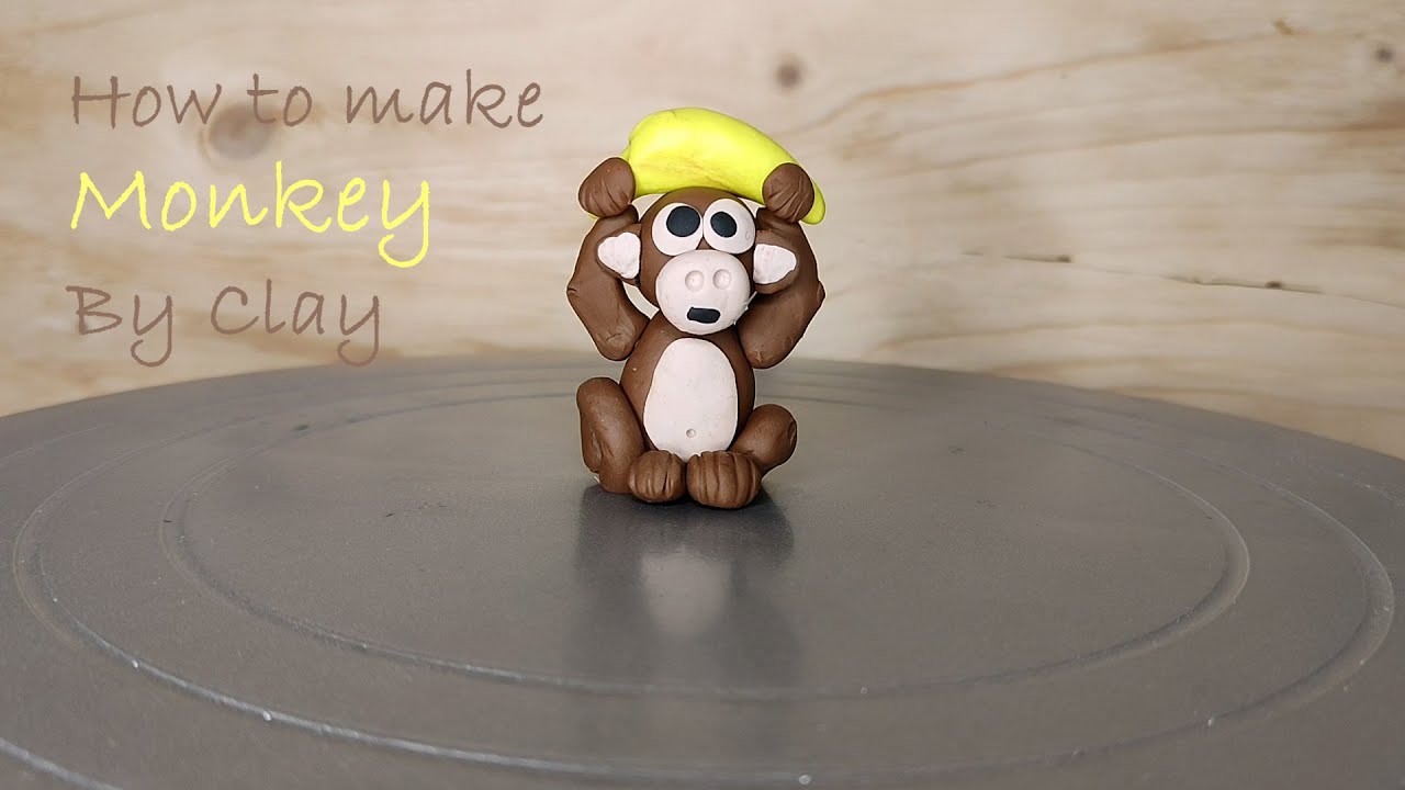 Monkey, how to make Monkey by clay, clay art, miniature, cartoon ...