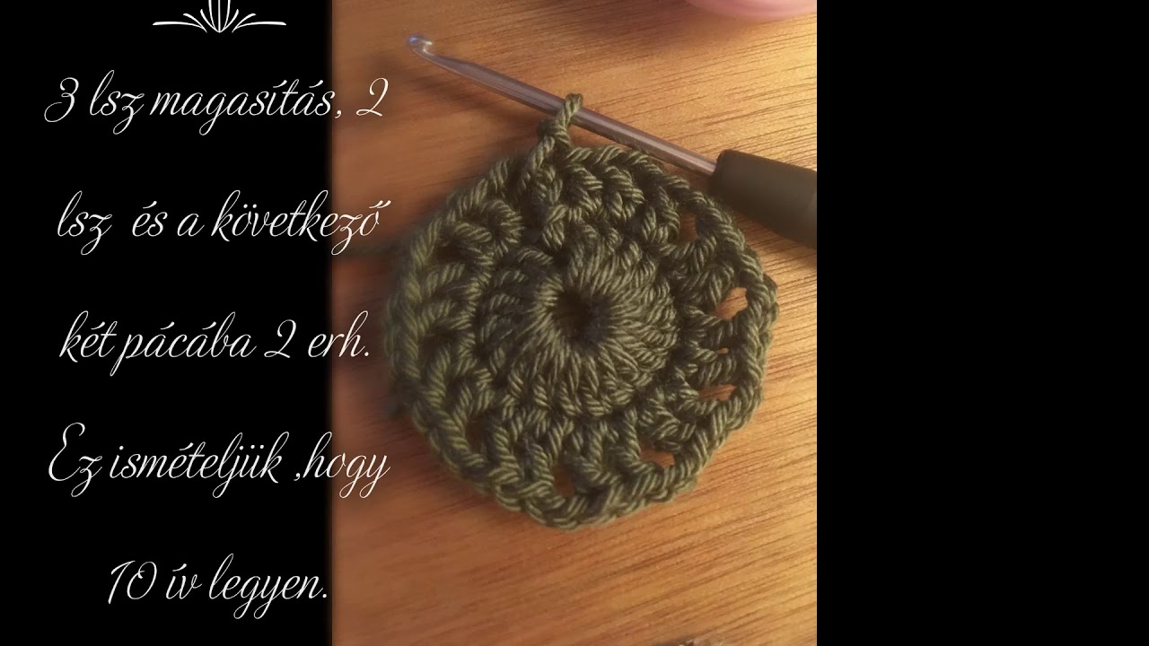 Horgolt poháralátét magyar szöveggel - YouTube
