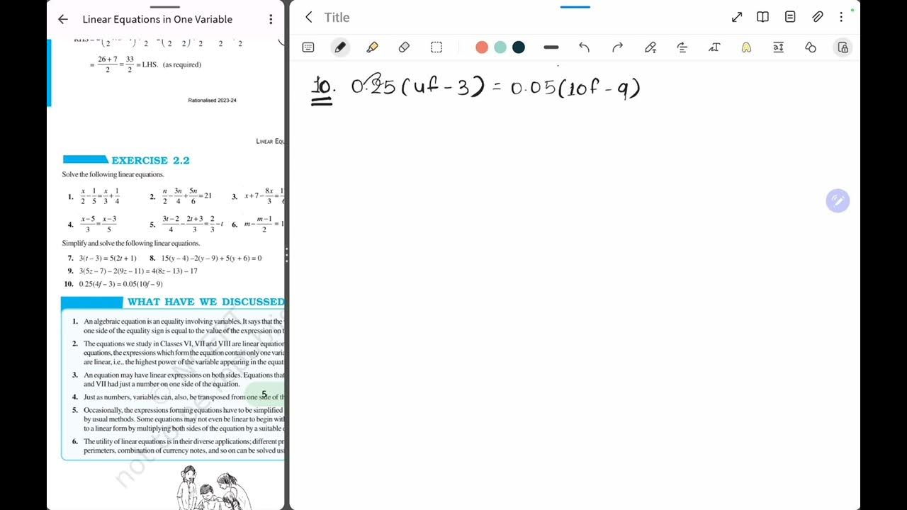 Q 10 Exercise 2.2 - Linear Equations in one Variable - NCERT Maths Class 8th- Chapter 2 - YouTube