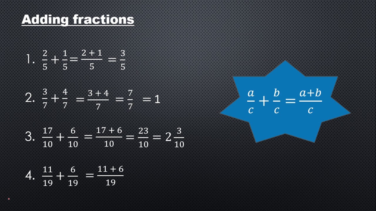 E Math kelas 4 Chapter 5 Materi 1 (Addition and subtraction of fraction ...
