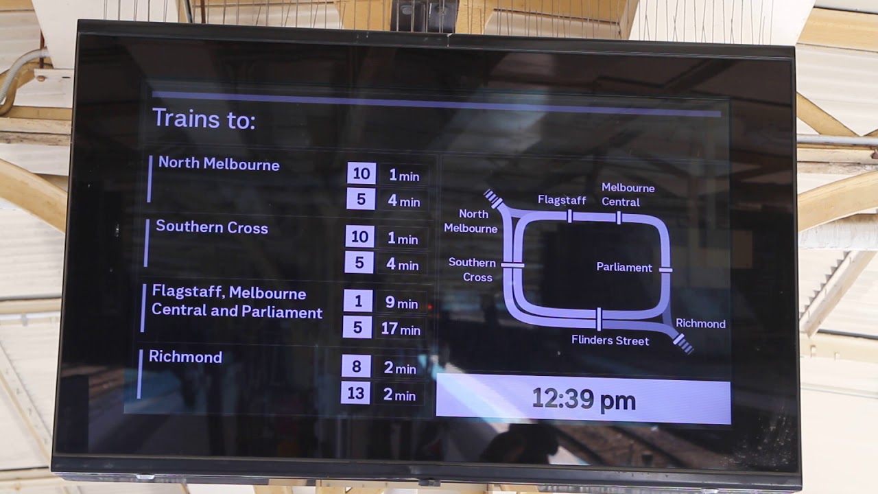 New next train displays at Flinders Street Station for the City Loop ...