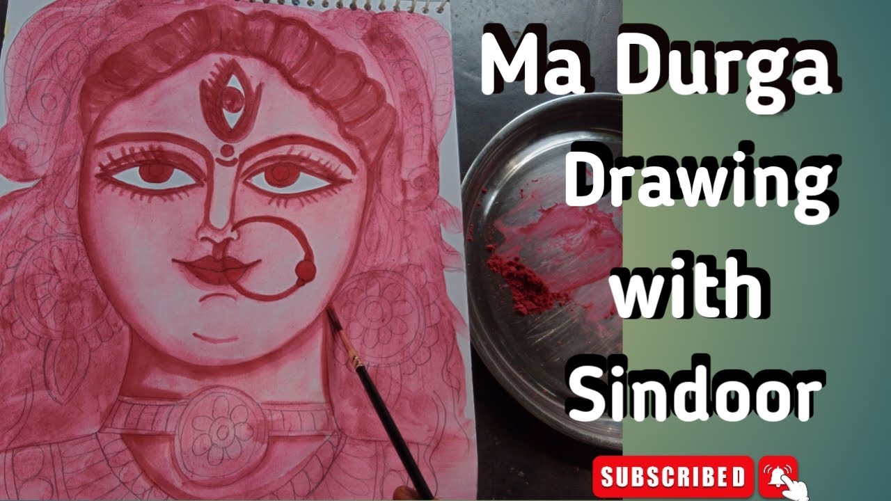 Ma Durga Drawing with Sindoor Step by Step || very easy Sindoor drawing ...