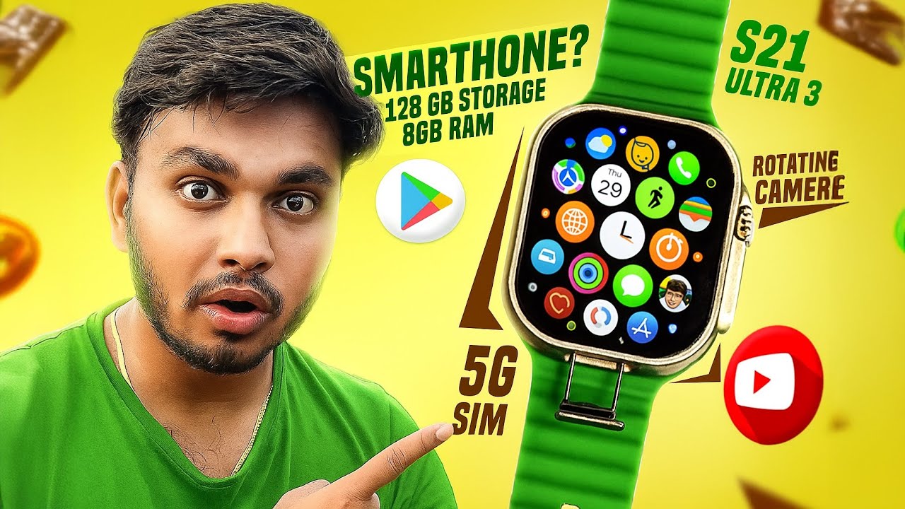 🔥 CD21 / S21 ultra 3 5G Android Smartwatch Unboxing & Review | AMOLED ...