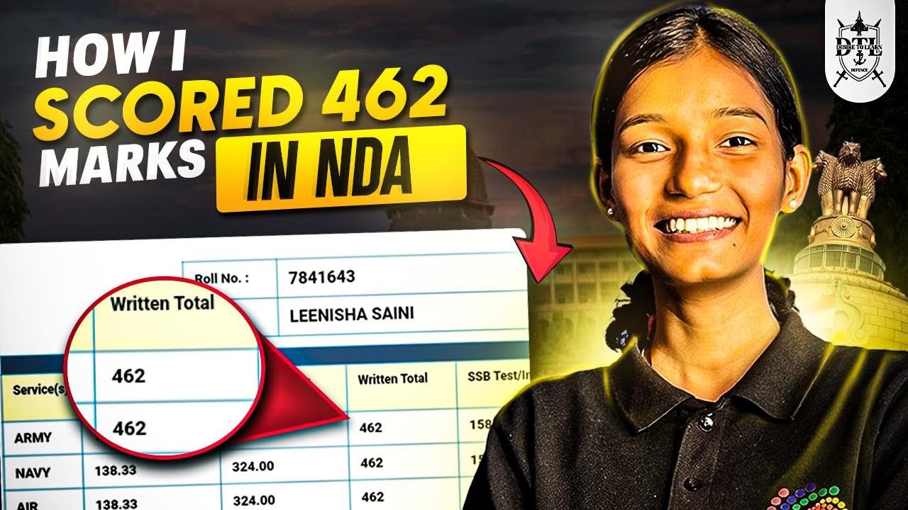HOW I SCORED 462 MARKS IN NDA. || STRATEGY BY LEENISHA MA'AM || DESIRE ...
