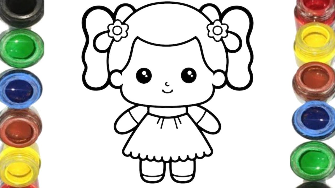 How to Drow Doll Drowing ,Drowing and coloring for kids and tolder, Let ...