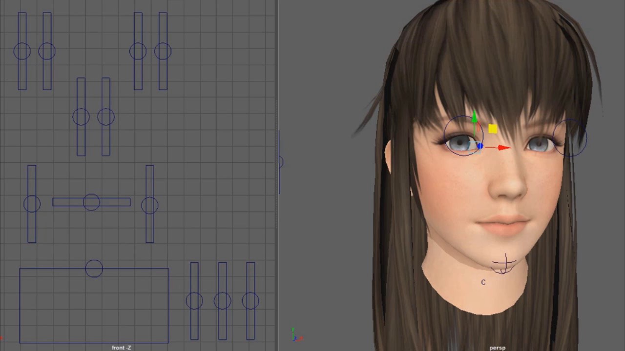 [DOA5] Hitomi maya facial rig driven key WIP - YouTube