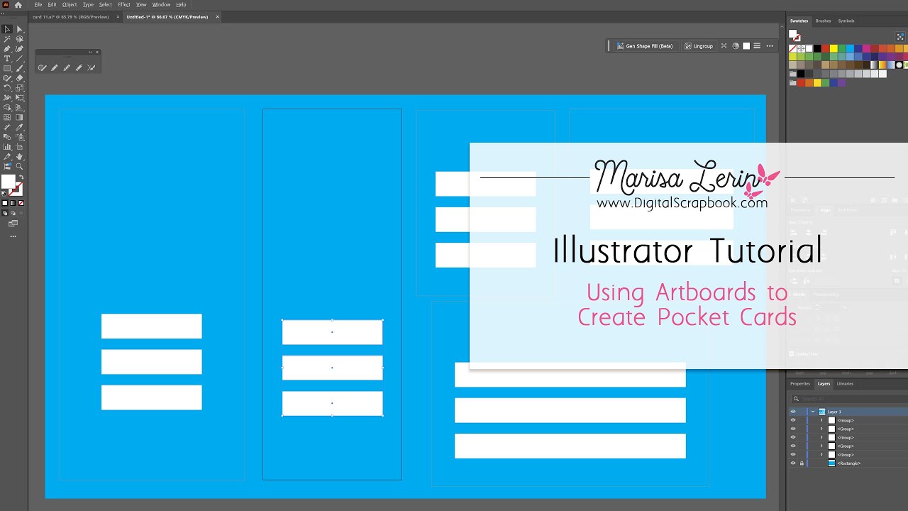 How to Use Artboards in Illustrator for Pocket Cards | Digital ...