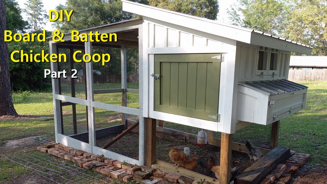 DIY Board & Batten Chicken Coop Build Part 2 - YouTube