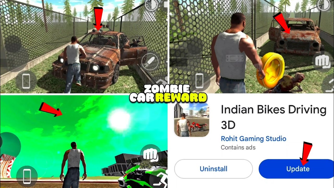 New Zombies Car In Mission Of Indian Bikes Driving 3d | New Update Indian Bikes Driving 3d Cheat ...