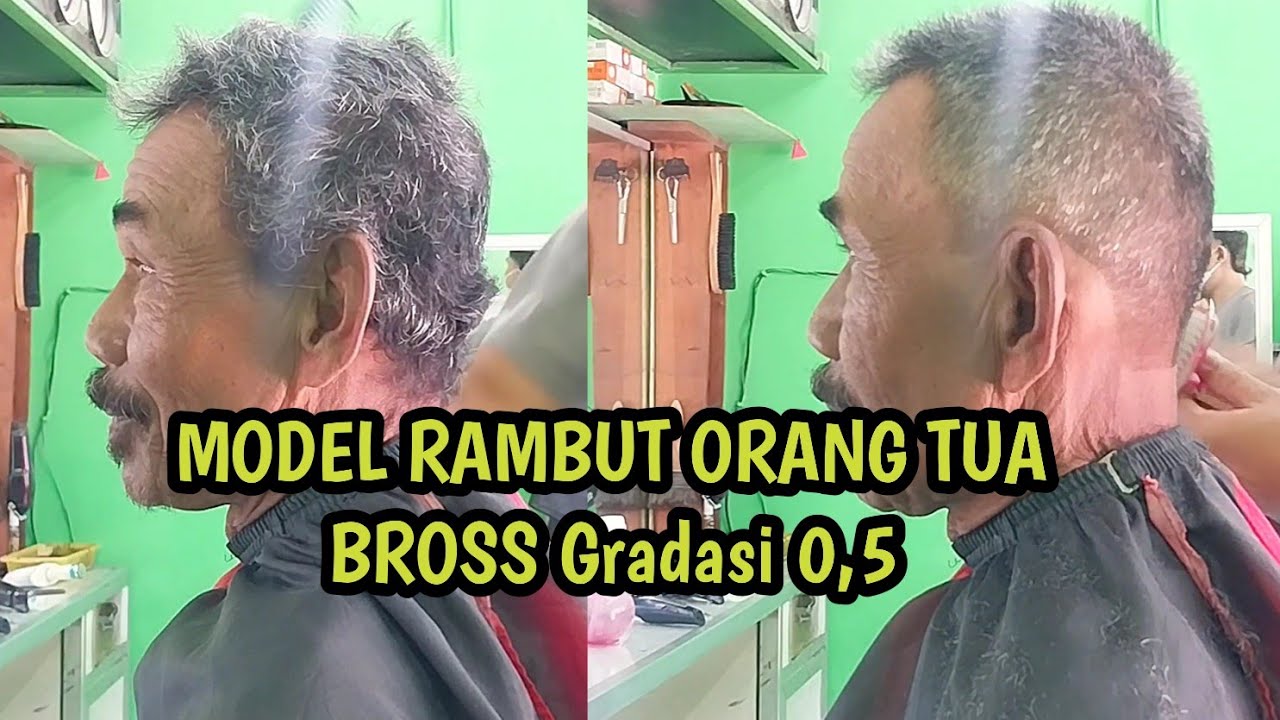 Model rambut orang tua bross gradasi 0,5 Tutorial pangkas rambut pemula ...
