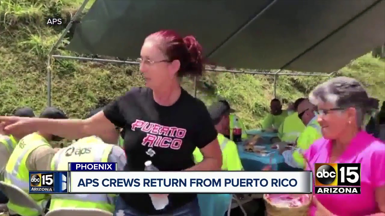 APS crews return to the Valley after helping in Puerto Rico - YouTube