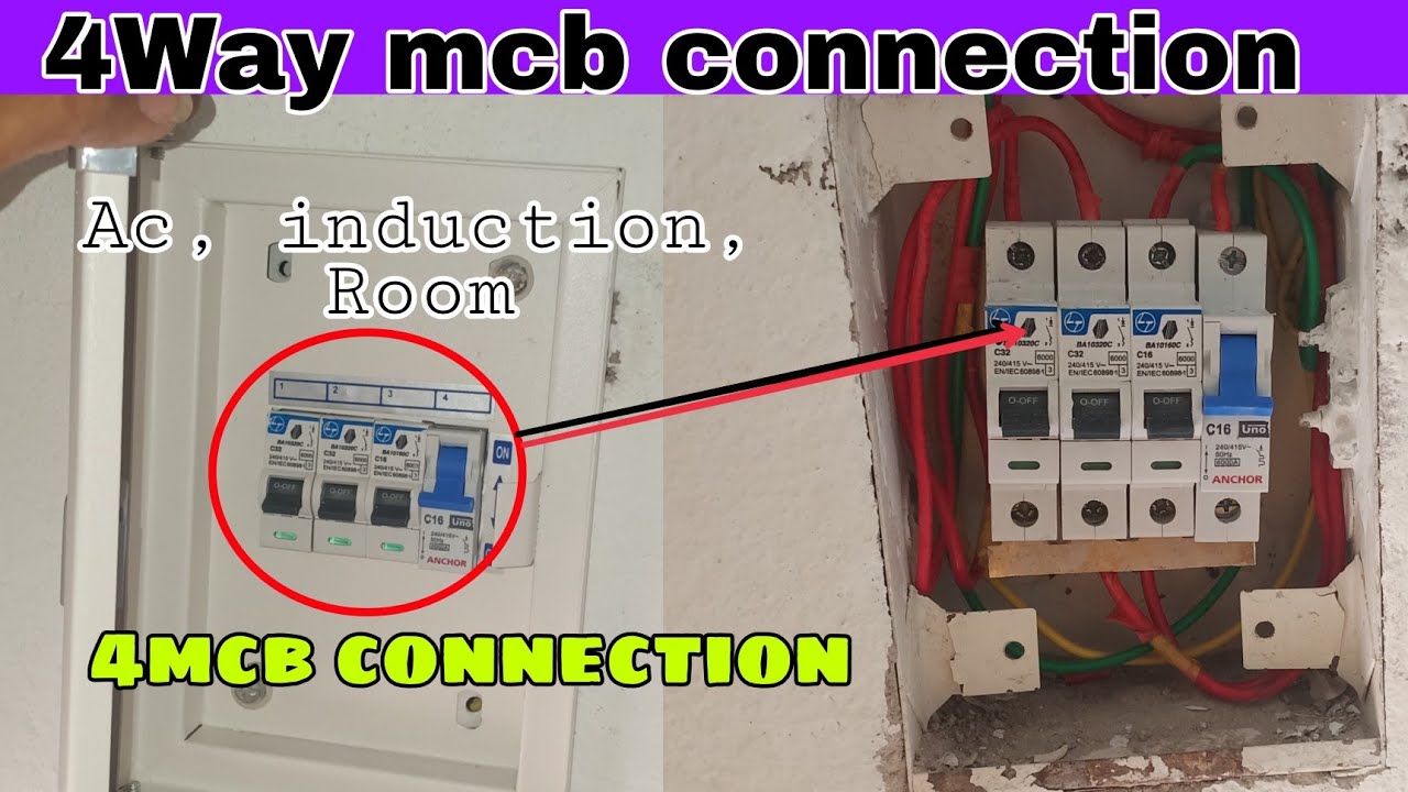 4Way Mcb box wiring,connection | Mcb kaise connection karten hain |Srmp ...