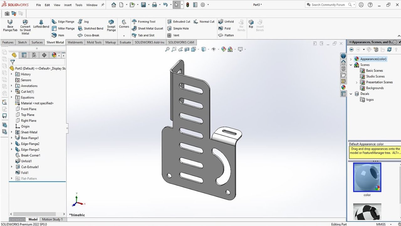 How To Drawing Shell By Sheet Metal Solidworks Tutorial - Youtube