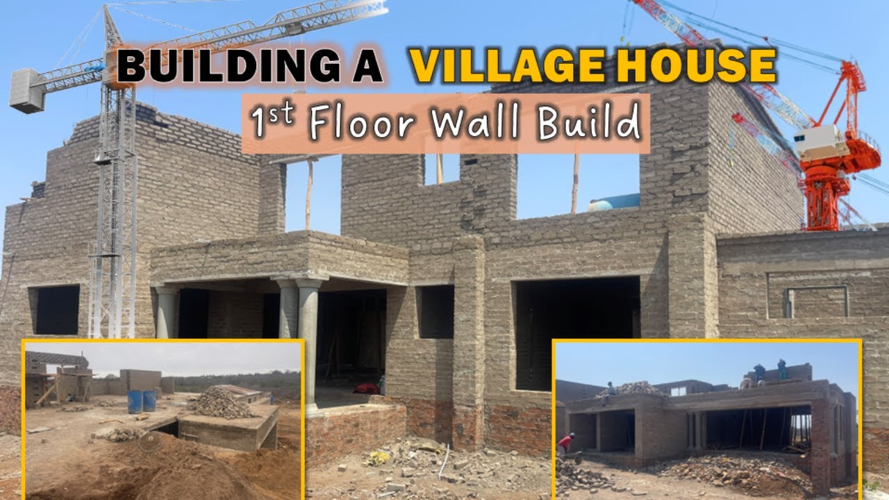 Building a village house Episode 6 | 1st Floor Wall Build Updates ...