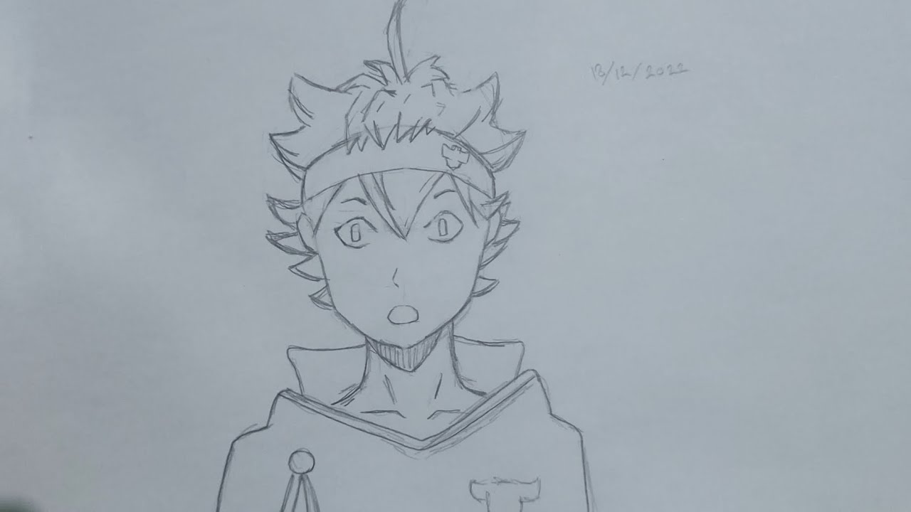 How to draw Asta - cara menggambar anime Black Clover - YouTube