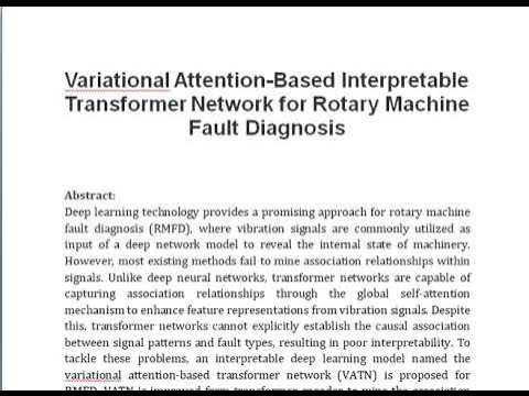 Variational Attention Based Interpretable Transformer Network for ...