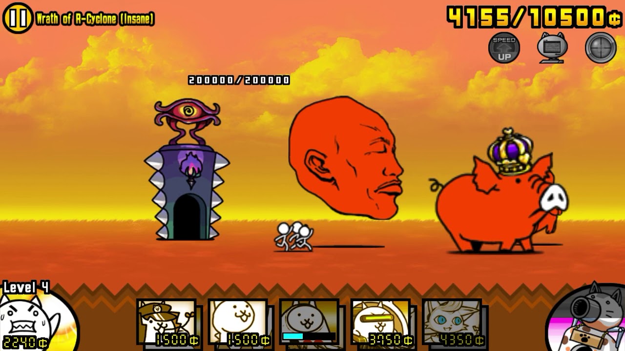 Battle cats: Defeating all red cyclone stages “Monday” - YouTube