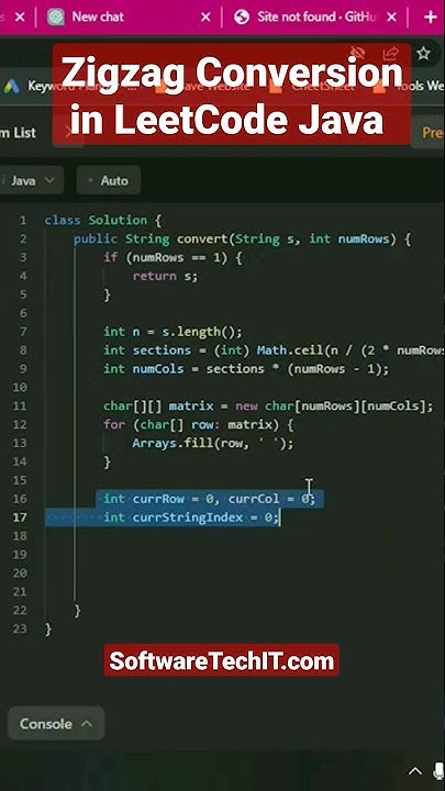 Zigzag Conversion in LeetCode Java #2023 #tech #code #softwaretechit #leetcode - YouTube