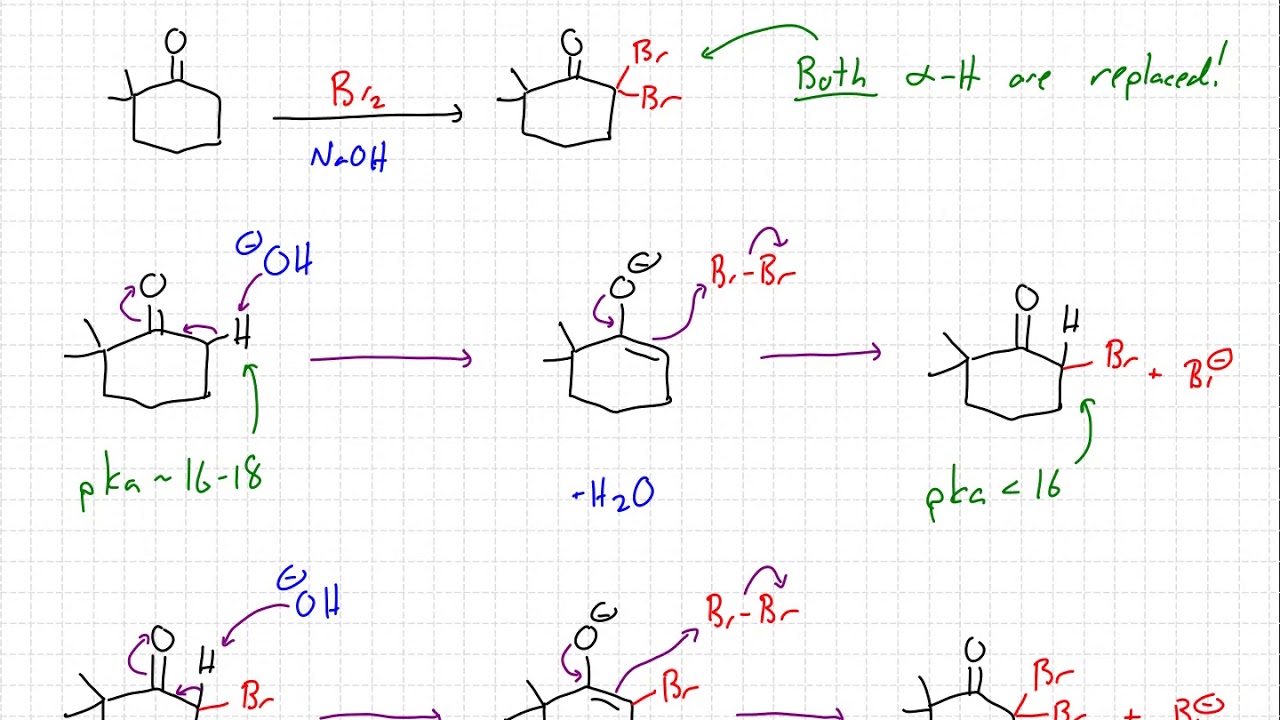 Alpha-Halogenation of Carbonyl Compounds - YouTube