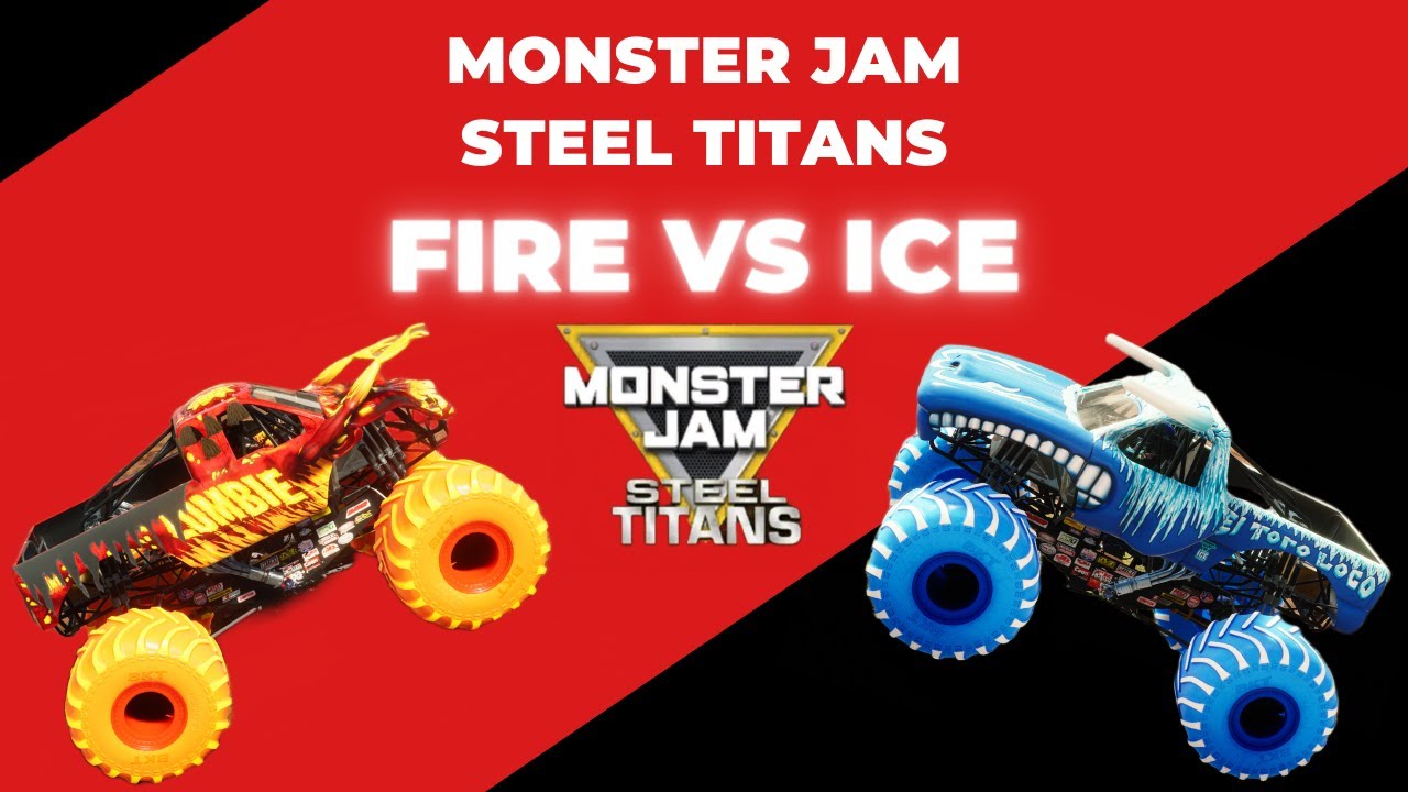 Monster Jam Steel Titans: Fire vs Ice | Trucks Show Off Their Skills in ...