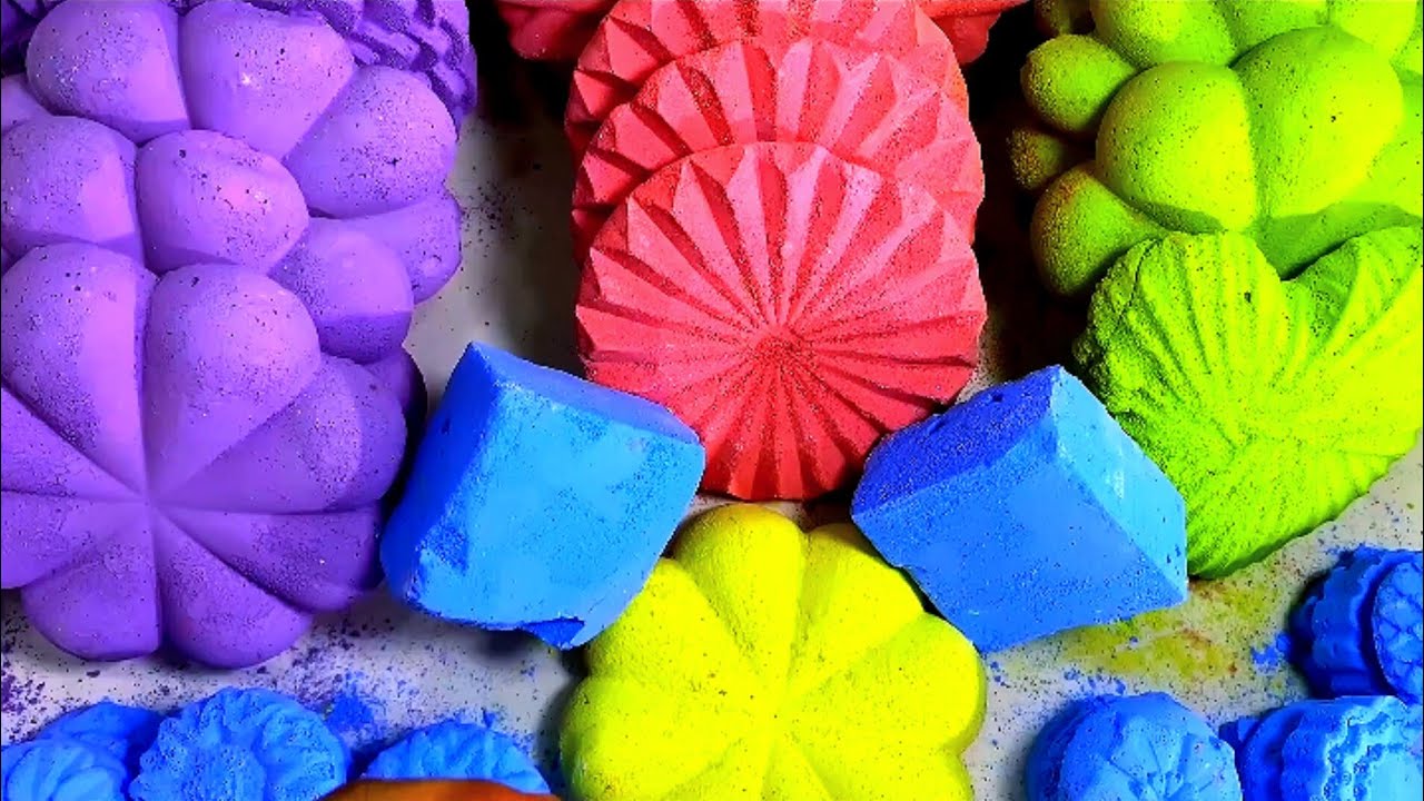 💚Extreme Dust Deep Vibrant💙Dyed Gym Chalk Crush ASMR💜Oddly Satisfying💛 ...
