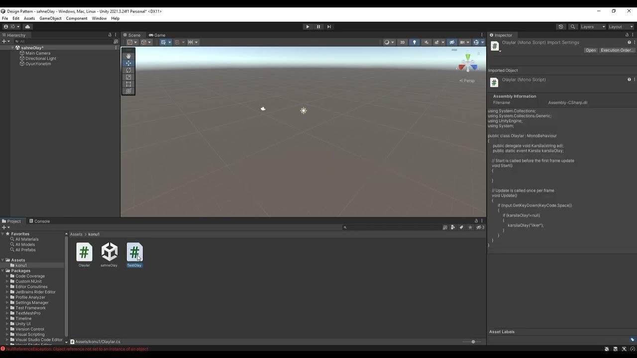 Unity'de event ve delegate - YouTube