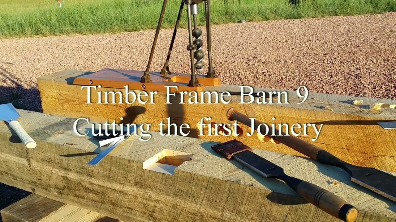 Timber Frame 9 - Cutting the First Timbers - YouTube