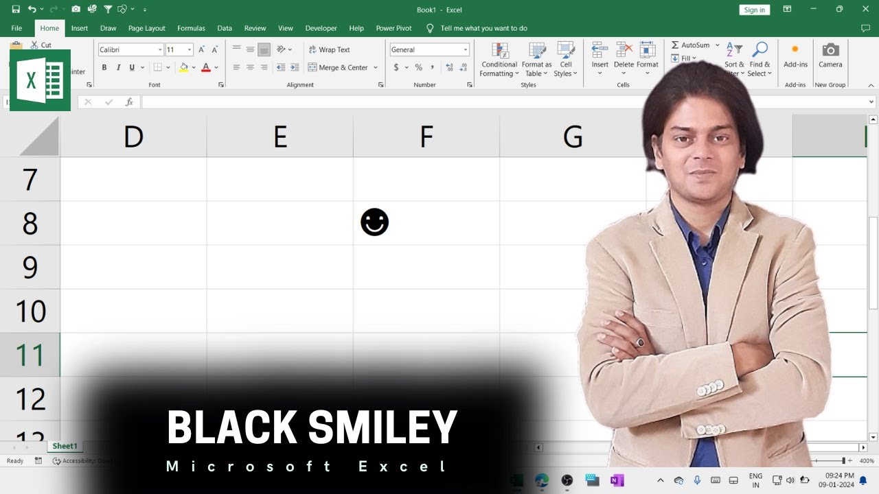 how to make black smiley symbol in excel? - YouTube